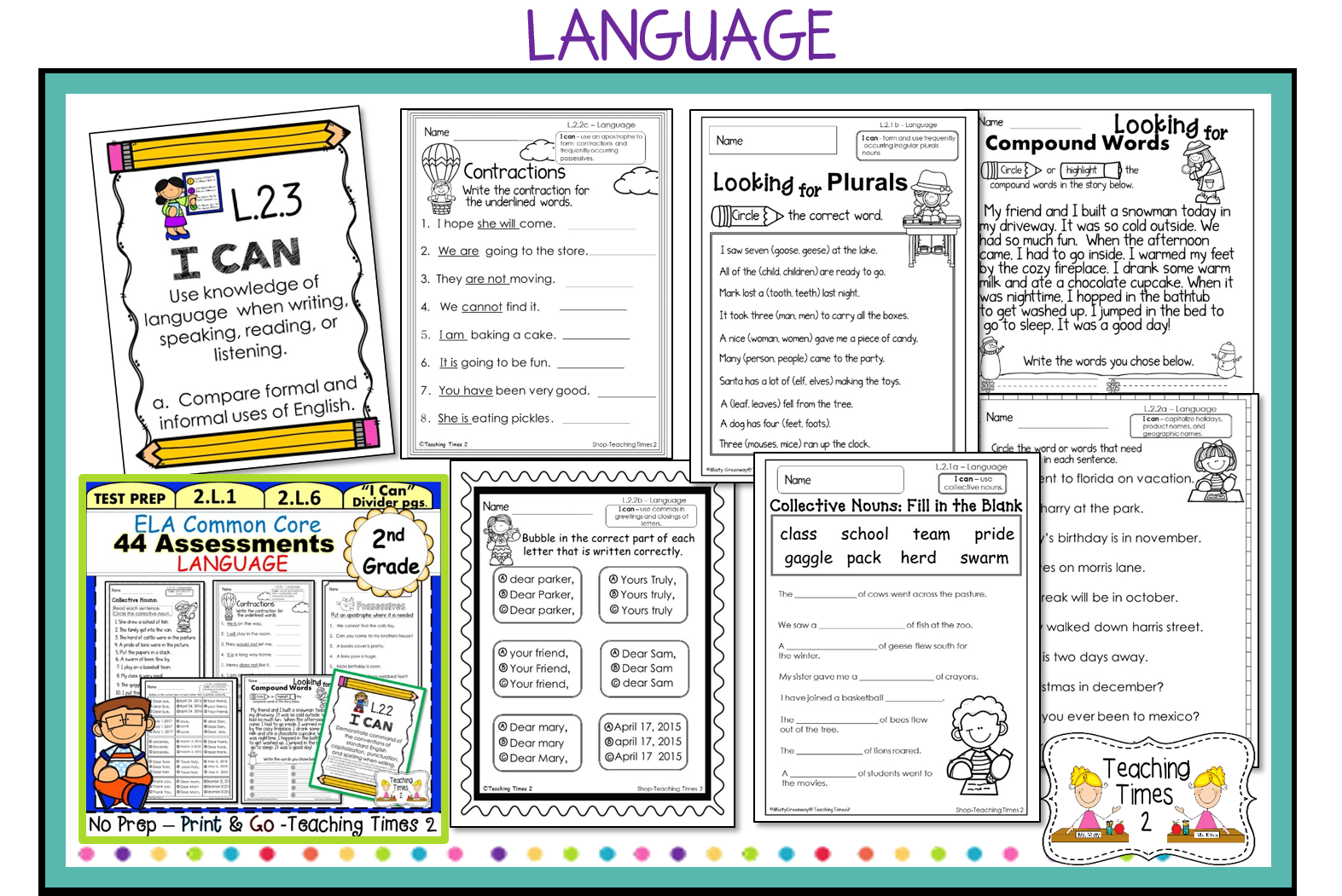 2nd Grade Common Core ELA Assessments Teaching Times 2 2nd Grade Common Core ELA Assessments Teaching Times 2