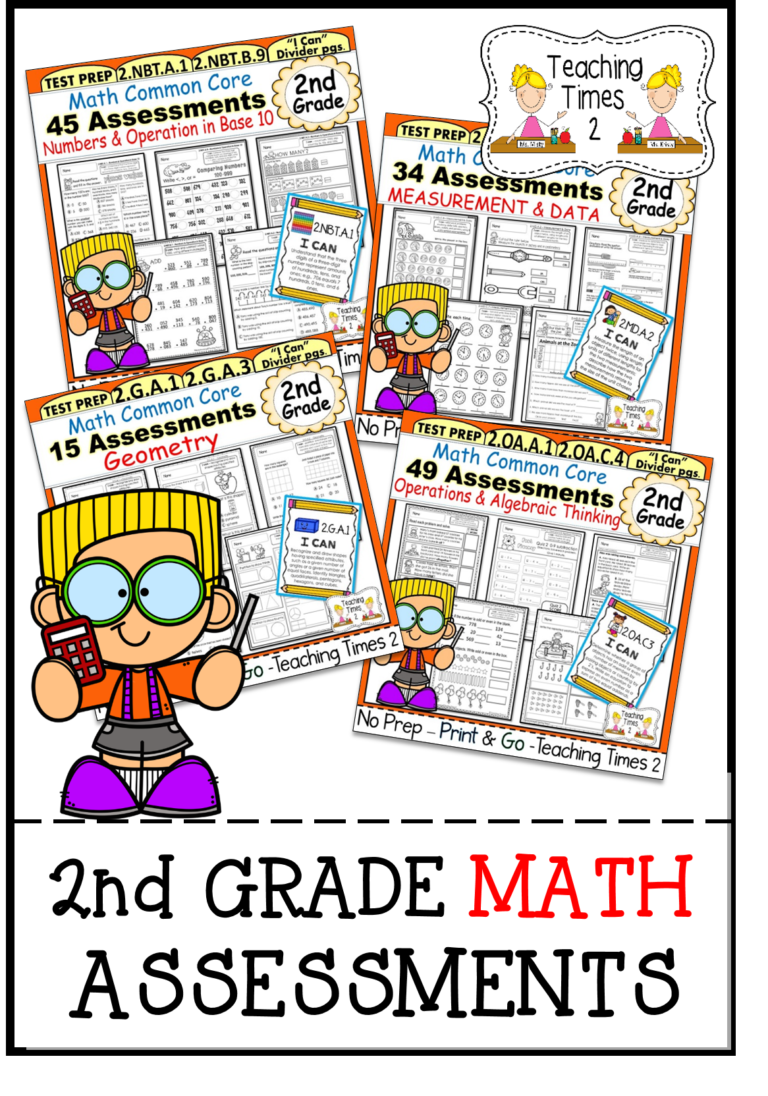 2nd Grade Common Core Math Assessments Teaching Times 2