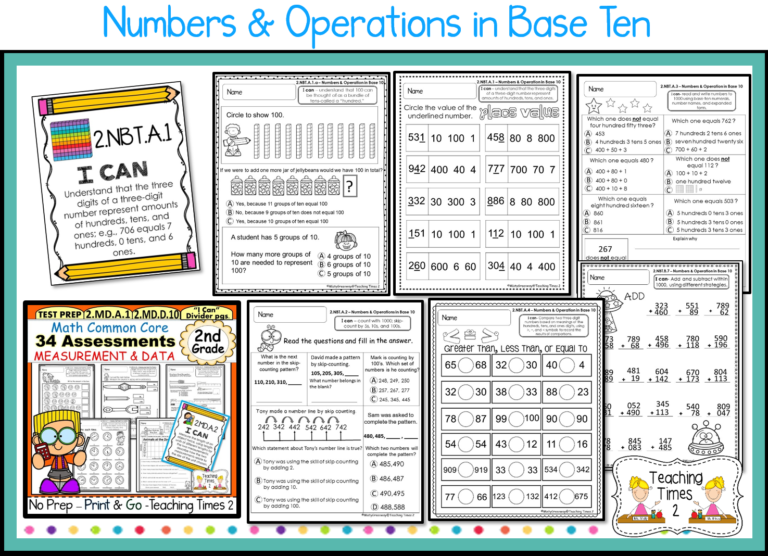 2nd Grade Common Core Math Assessments - Teaching Times 2
