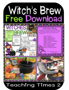 Witches Brew Recipe Fun FREEBIE-For Your Classroom - Teaching Times 2