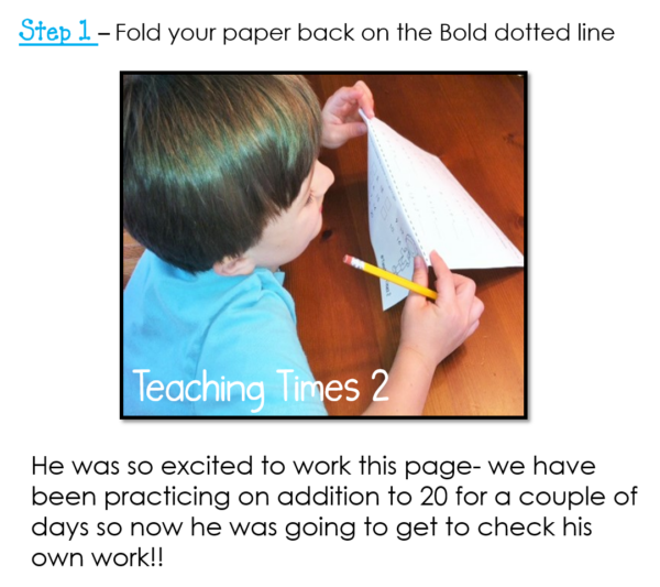 Back To School- FOLD On The BOLD-SELF CHECKING SKILL PRACTICE ...