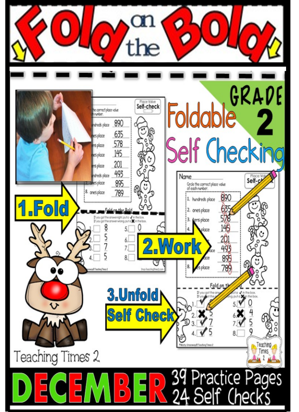 December- Fold On The Bold Self Checking Skill Practice - Teaching Times 2